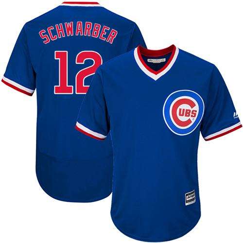 Cubs #12 Kyle Schwarber Blue Flexbase Authentic Collection Cooperstown ...