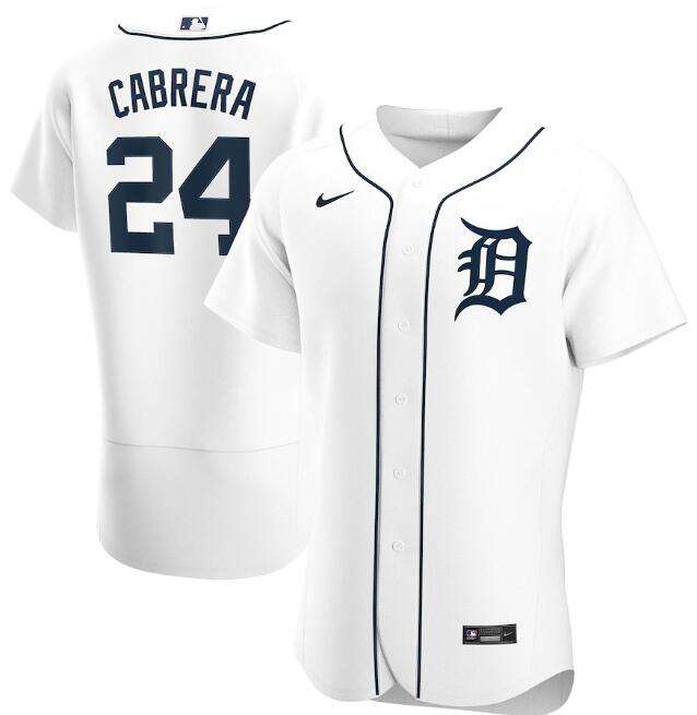 Detroit Tigers White #24 Miguel Cabrera Flex Base Stitched Jersey ...