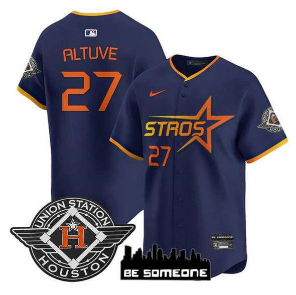 Houston Astros #27 Jose Altuve Navy 2025 City Connect Limited Stitched ...
