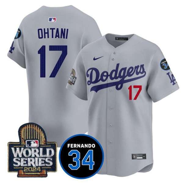 Los Angeles Dodgers #17 Shohei Ohtani Gray 2024 World Series With ...