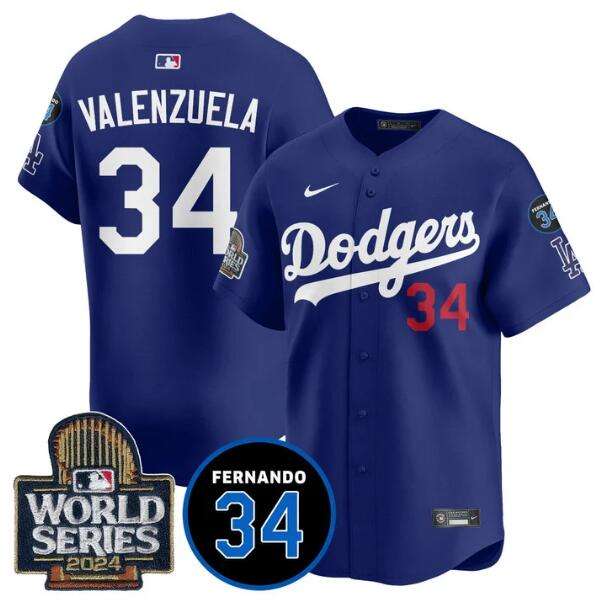 Los Angeles Dodgers #34 Toro Valenzuela Royal 2024 World Series With ...