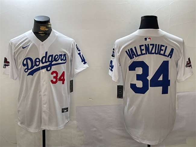 Los Angeles Dodgers #34 Toro Valenzuela White 2024 World Series ...
