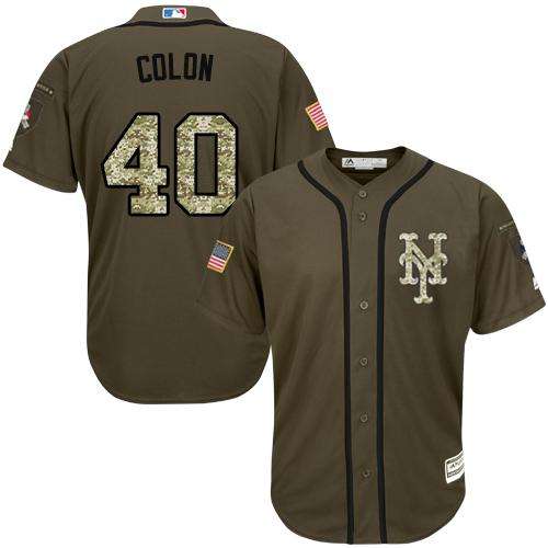 Mets #40 Bartolo Colon Green Salute to Service Stitched Jersey ...