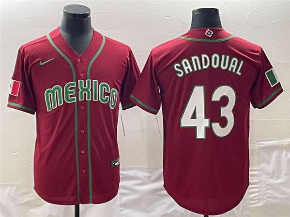 Mexico Baseball #43 Patrick Sandoval 2023 Red World Baseball Classic ...
