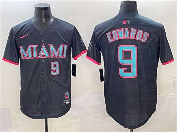 Miami Marlins #9 Xavier Edwards Black 2025 City Connect Limited ...