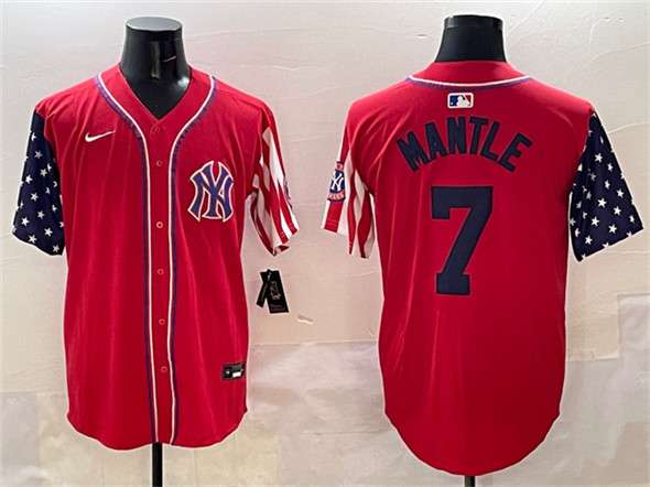 New York Yankees #7 Mickey Mantle Red American Style Limited Stitched ...