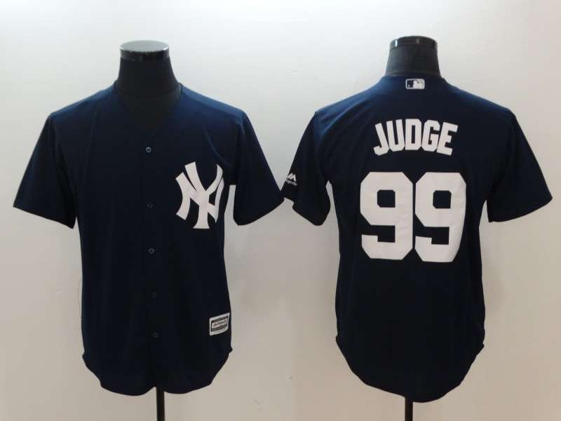 New York Yankees #99 Aaron Judge Majestic Navy Fashion Official Cool ...
