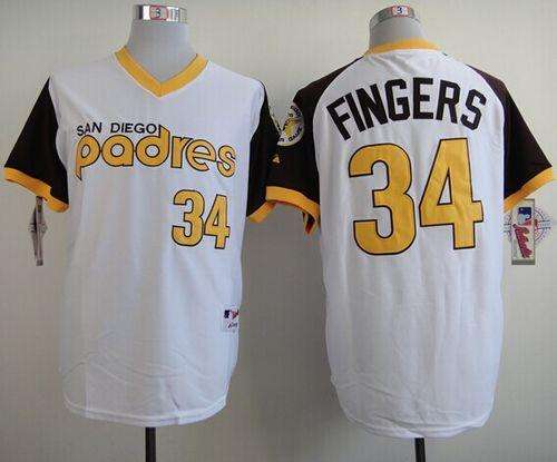 Padres #34 Rollie Fingers White 1978 Turn Back The Clock Stitched ...