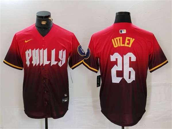 Philadelphia Phillies #26 Chase Utley Red 2024 City Connect Limited ...