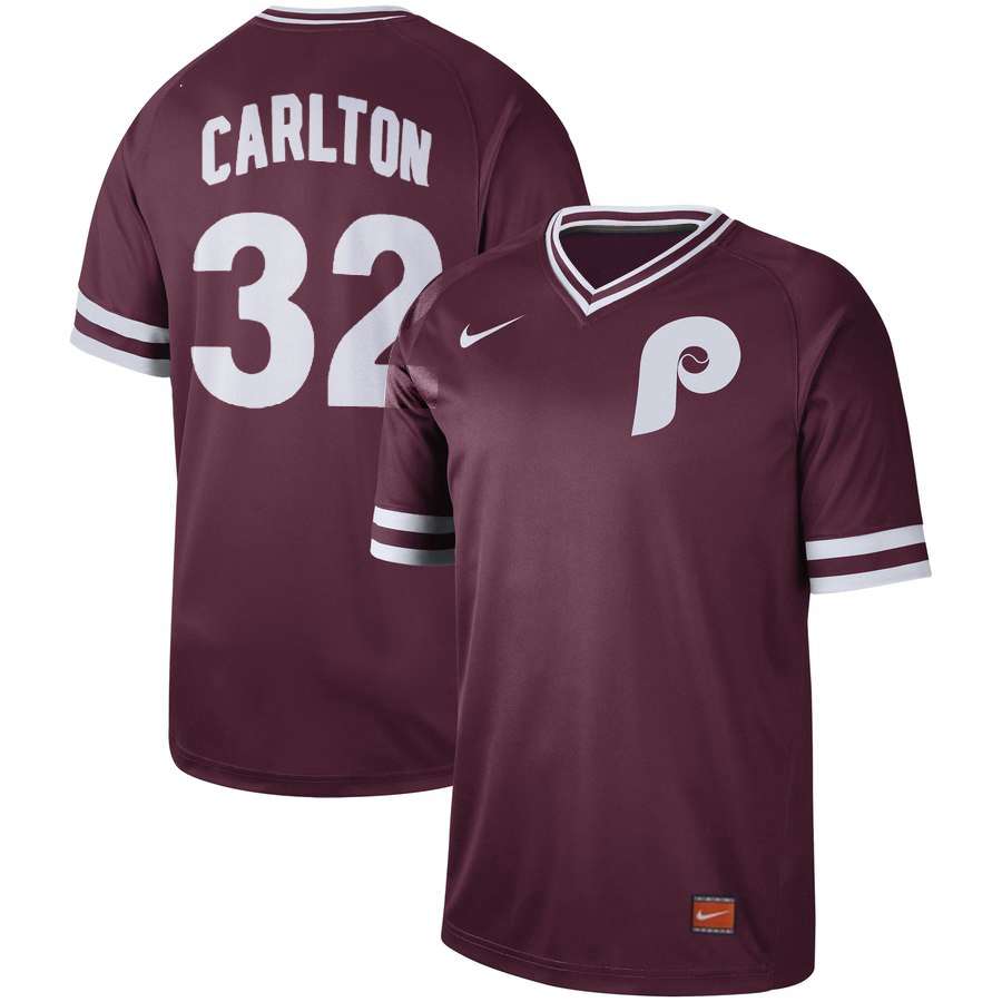 Philadelphia Phillies #32 Steve Carlton Maroon Cooperstown Collection ...