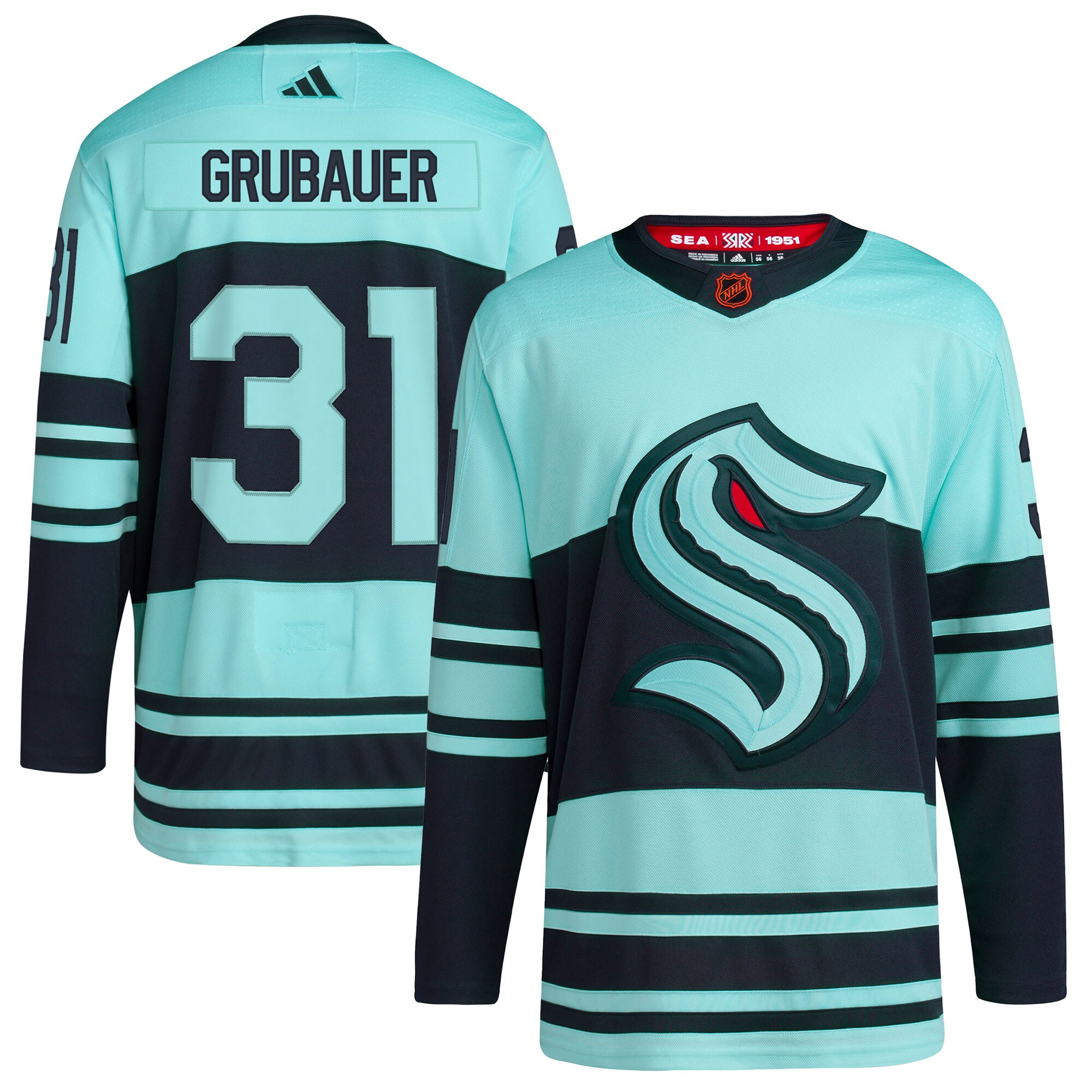 Philipp Grubauer Seattle Kraken adidas Reverse Retro 2.0 Authentic ...