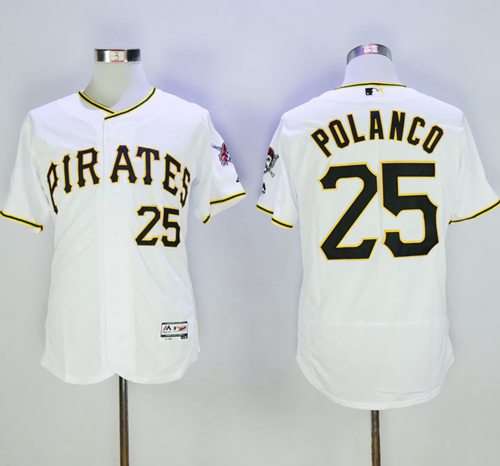 Pirates #25 Gregory Polanco White Flexbase Authentic Collection ...