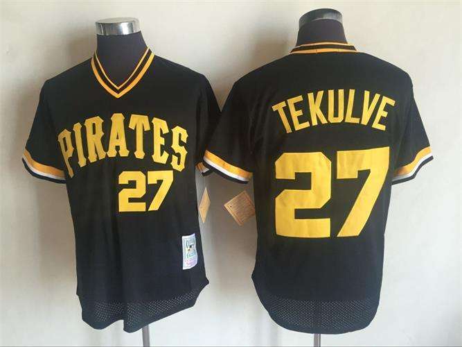 Pittsburgh Pirates #27 Kent Tekulve Mitchell and Ness Black Throwback ...