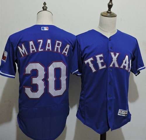 Rangers #30 Nomar Mazara Blue Flexbase Authentic Collection Stitched ...