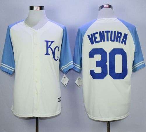 Royals #30 Yordano Ventura Cream Exclusive Vintage Stitched Jersey ...