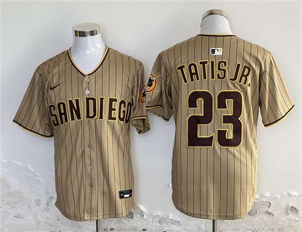 San Diego Padres #23 Fernando Tatis Jr. Tan Stitched Baseball Jersey ...