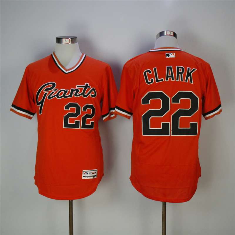 San Francisco Giants #22 Will Clark Orange 1978 Turn Back The Clock ...