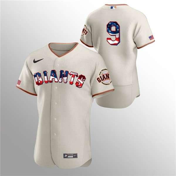 San Francisco Giants Cream #9 Brandon Belt 2020 Stars & Stripes Flex ...