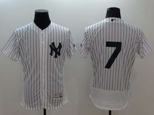 Yankees #7 Mickey Mantle White Strip Flexbase Authentic Collection ...