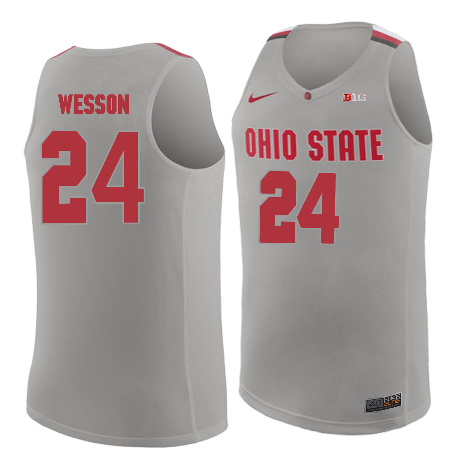 Ohio State Buckeyes 24 Andre Wesson Gray College Basketball Jersey ...
