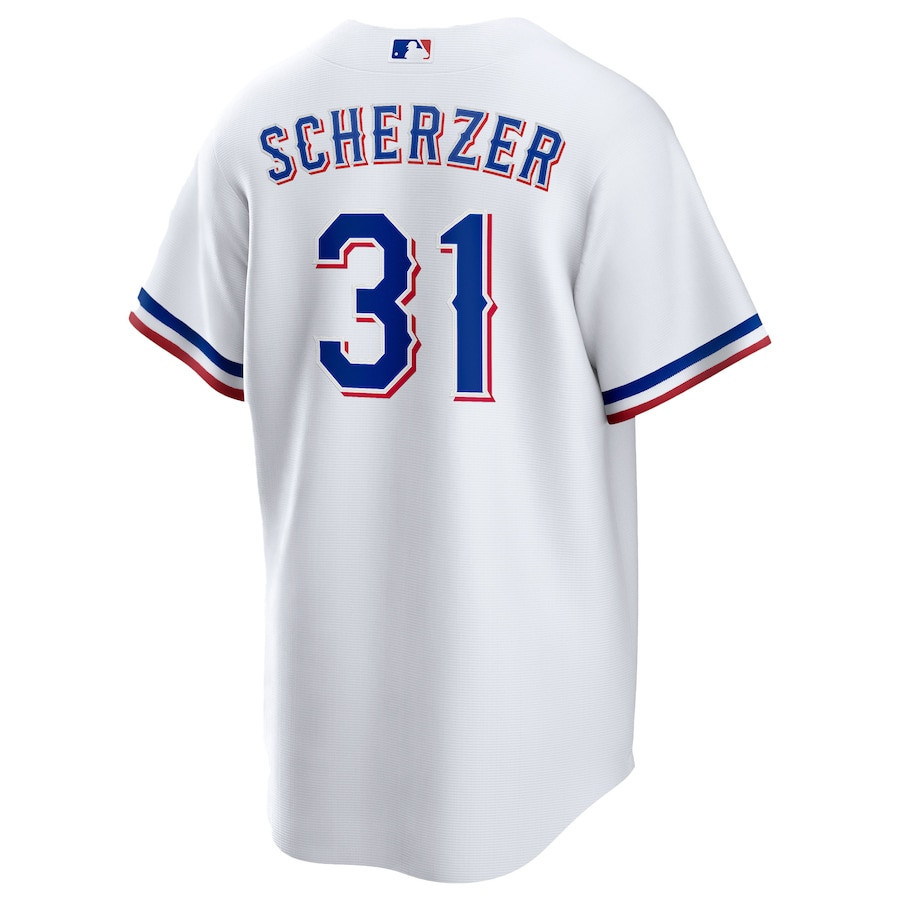 Max Scherzer 31 Texas Rangers 2023 World Series Jersey – White – ZSW ...